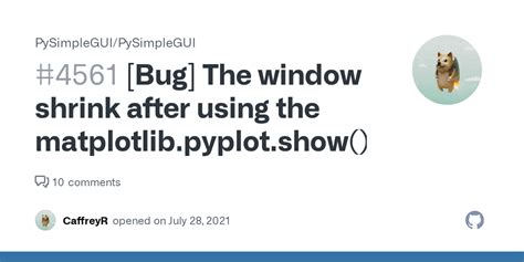 Bug The Window Shrink After Using The Matplotlibpyplotshow