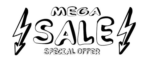 낙서 스타일의 손으로 그린 메가 판매 텍스트와 번개 아이콘 웹 또는 소셜 미디어를 위한 메가 세일 배너 템플릿 디자인 가격에 대한 스톡 벡터 아트 및 기타 이미지 Istock