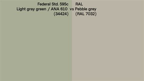 Federal Std 595c Light Gray Green Ana 610 34424 Vs Ral Pebble Grey