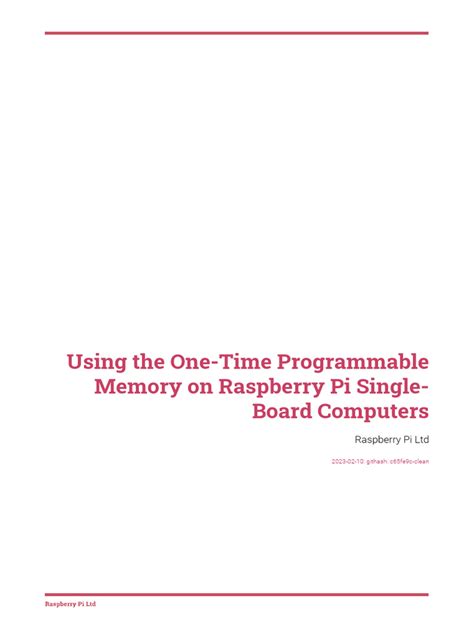 Using The One Time Programmable Memory On Raspberry Pi Single Board Computers Pdf Raspberry