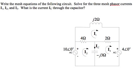 solved write the mesh equations of the following circuit