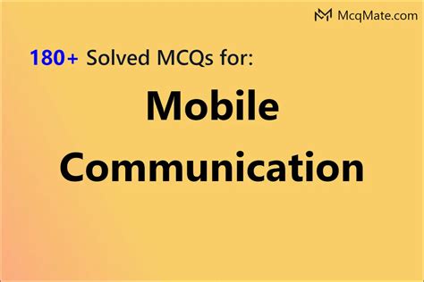 180 Mobile Communication Solved Mcqs With Pdf Download