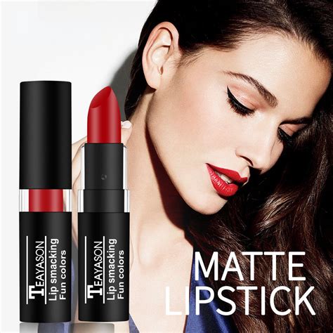 Sexy Red Matte Lipstick Nude Velvet Lip White Black Green Waterproof