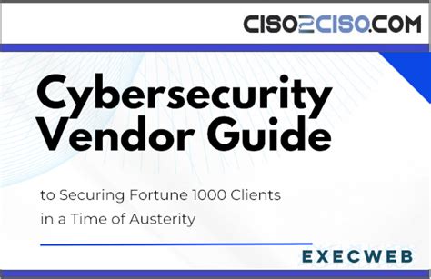 Cybersecurity Vendor Guide Ciso2ciso Com And Cyber Security Group