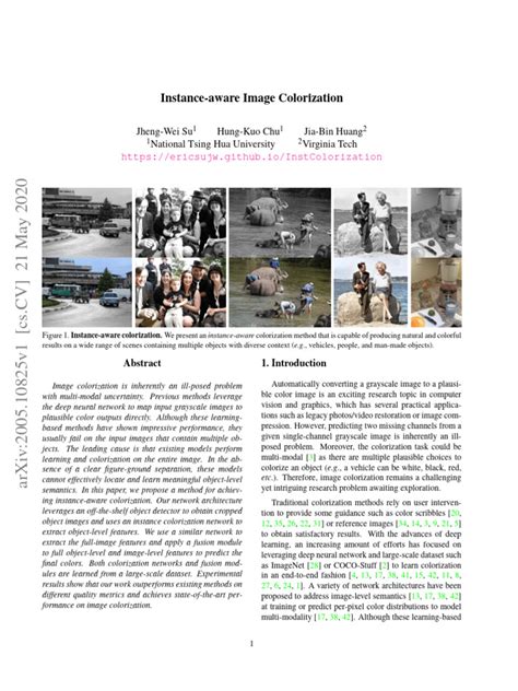 Instance Aware Image Colorization Pdf Deep Learning Image