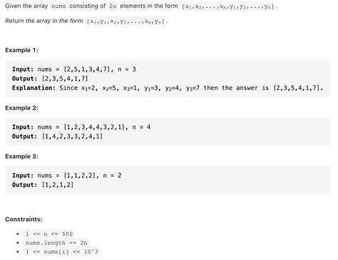1470 Shuffle The Array Kickstart Coding