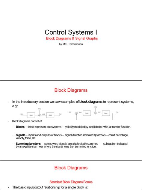 Lecture 7 Block Diagrams Signal Flow Graphs Pdf Computer