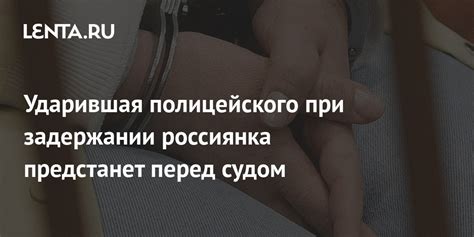 Ударившая полицейского при задержании россиянка предстанет перед судом Следствие и суд Силовые