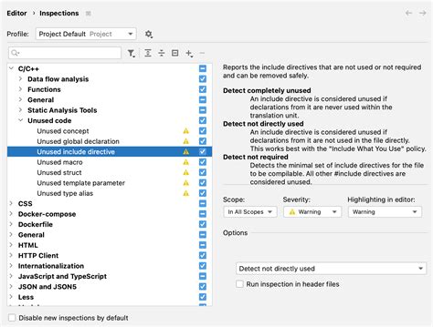 Inspection Unused Include Directive Clion Documentation