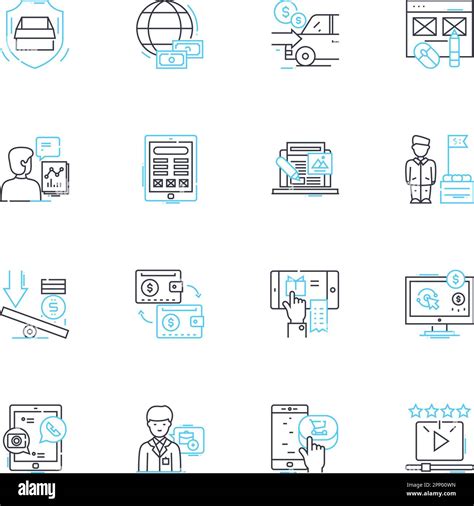 Market Exploration Linear Icons Set Analysis Research Survey Trends