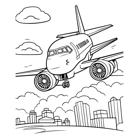 ручной рисунок Аэроплан иллюстрация для раскрашивания VECTOR AI ...