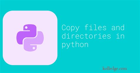 Copy Files And Directories In Python