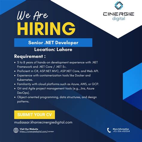 Dotnetdeveloper Seniordotnet Lahorejobs Devops Azuredevops Clouddeveloper Microservices