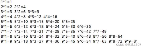 Javascript系列003——九九乘法表 Csdn博客