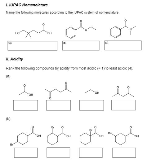 Solved I Iupac Nomenclature Name The Following Molecules