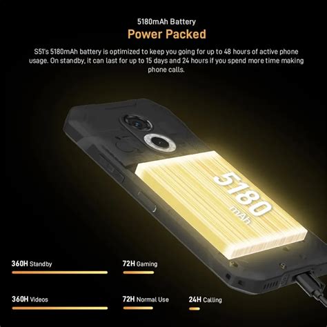 DOOGEE S51 Rugged 4G Smartphone 4GB 64GB 12MP AI Double Camera 6.0 Inch ...