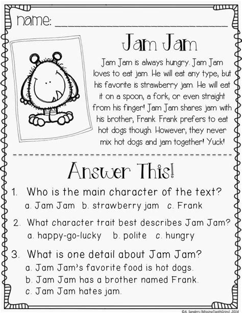 Character Traits Worksheet 2nd Grade