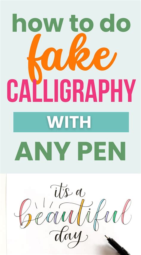 Write In A Calligraphy Style With Any Pen Faux Calligraphy Tutorial Calligraphy Tutorial