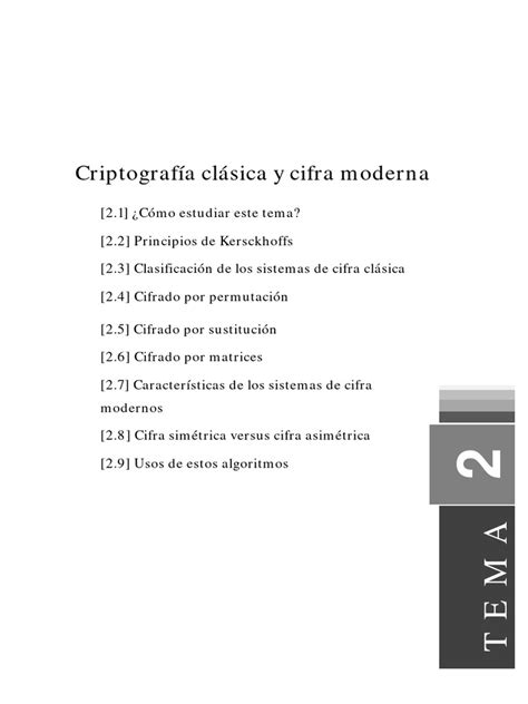 Criptografía Clásica Y Cifra Moderna Pdf Criptografía Clave