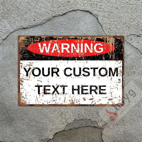 Rusty Custom Caution Metal Sign Antique Beware Sign Vintage Etsy