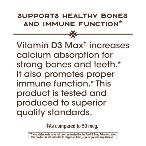 Natures Way Vitamin D3 Max 125mcg Supports Healthy Bones Teeth