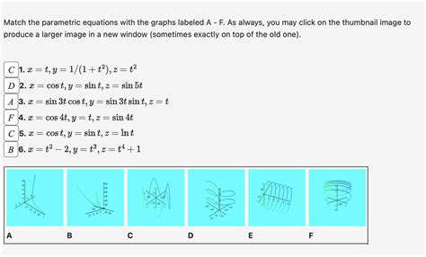 Solved Match The Parametric Equations With The Graphs