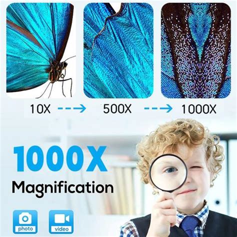 원격 제어 기능이 있는 5인치 디지털 현미경 1000x 배율 플라스틱 스탠드 Wifi 기능이 있는 1080 Fhd Usb 현미경 Windows Iphone