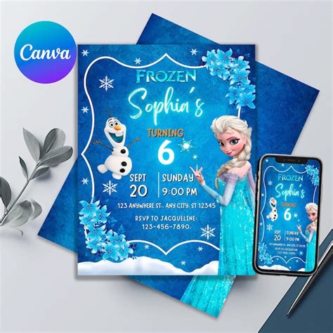 Frozen Invitation Etsy