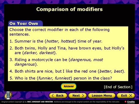Understanding Comparison Of Modifiers How Are Modifiers Used