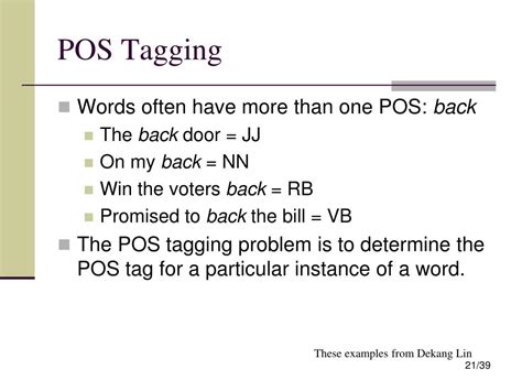 PPT POS Tagging Introduction PowerPoint Presentation Free Download ID