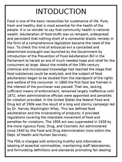 Intoduction Pdf Food And Drug Administration Chili Pepper