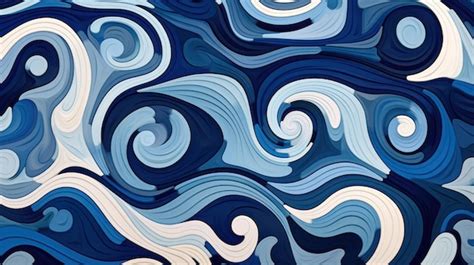 Premium Photo Blue And White Swirls On Blue Background