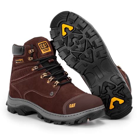 Bota Caterpillar Original Masculina Palmilha A Gel Couro Legitimo