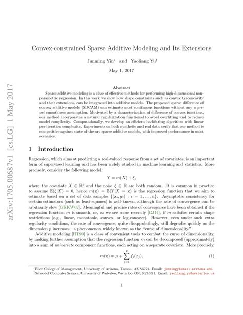 Convex Constrained Sparse Additive Modeling And Its Extensions Deepai