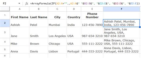 How To Concatenate Multiple Columns In Google Sheets
