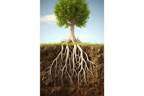 Section Soil Tree Root Banner Summer Time Generate Ai