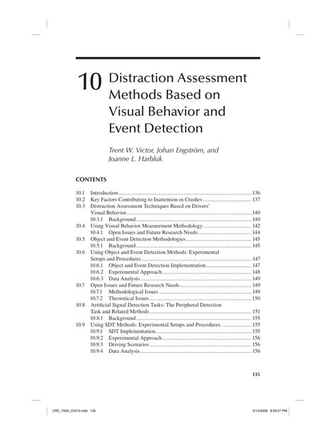 Pdf Distraction Assessment Methods Based On Visual Behavior And Event