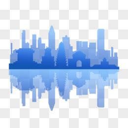 蓝色城市建筑剪影图片免费下载 PNG素材 编号vwxilwn89 图精灵