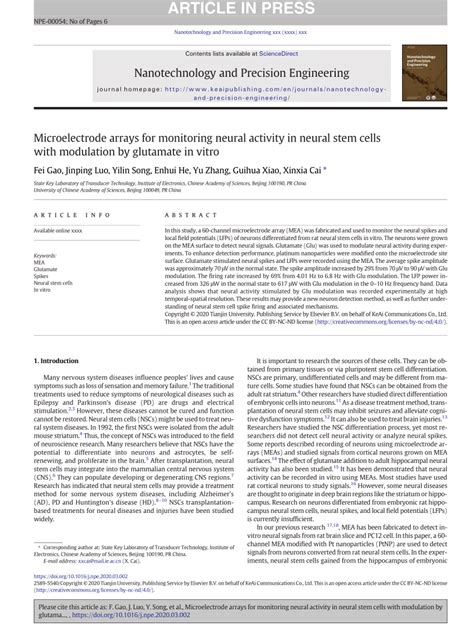 Pdf Microelectrode Arrays For Monitoring Neural Activity In Neural Stem Cells With Modulation