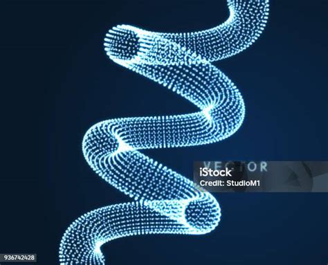 용수철 형입니다 연결 구조입니다 그리드 디자인을 추상화 합니다 과학 기술에 대 한 3 차원 벡터 그림입니다 Dna에 대한 스톡 벡터 아트 및 기타 이미지 Istock