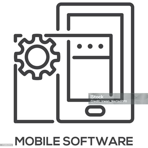 모바일 소프트웨어 아이콘 전화 시스템 개발 기술 개념 현대 기호 선형 픽토그램 윤곽선 기호 간단한 얇은 선 벡터 디자인 요소