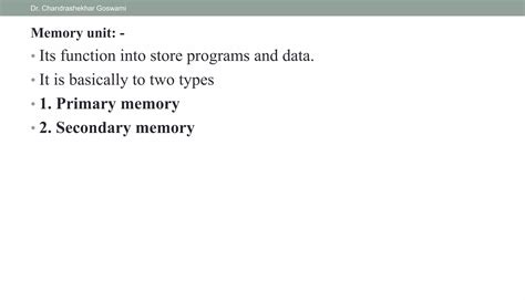 Unit 1 Computer Architecture And Organizationpptx Data Storage And