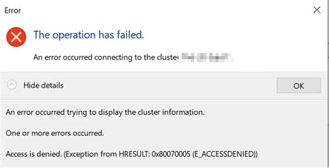 Upgraded To 2019 Cant Access Failover Cluster Manager Access Denied Software And Applications