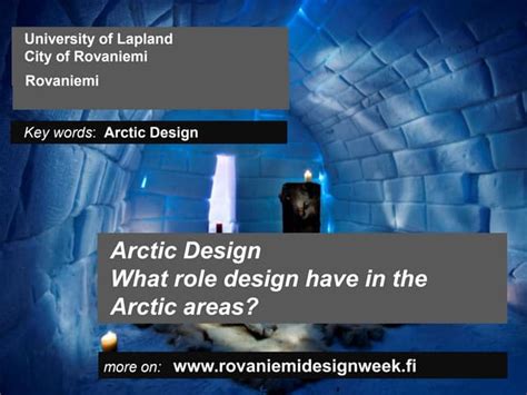 Arctic Design What Role Design Have In The Arctic Areas Ppt