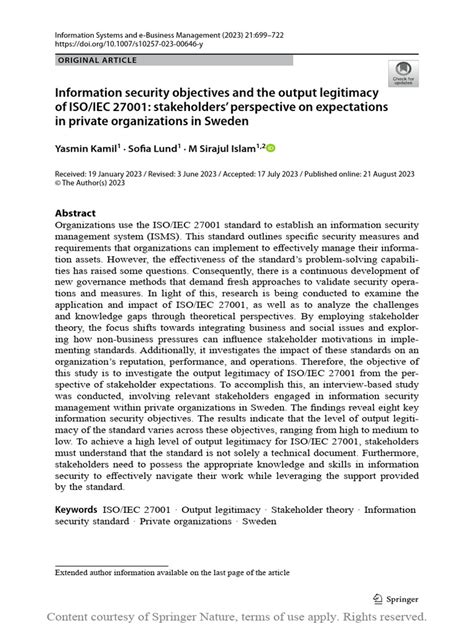 Information Security Objectives And The Output Leg Pdf Information Security Qualitative