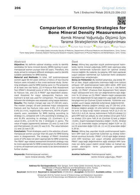 Pdf Comparison Of Screening Strategies For Bone Mineral Density Measurement