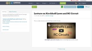 Lecture On Kirchhoff Laws And RC Circuit OER Commons
