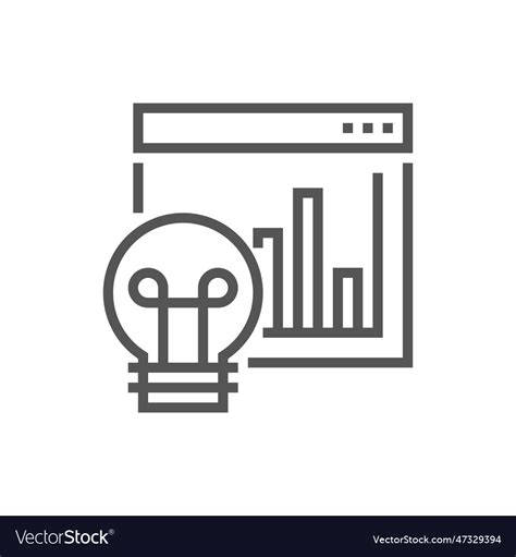 Analytics Icon Concept Stroke Royalty Free Vector Image