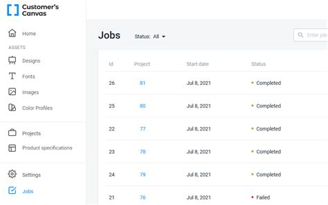 Rendering Jobs Customers Canvas Dev