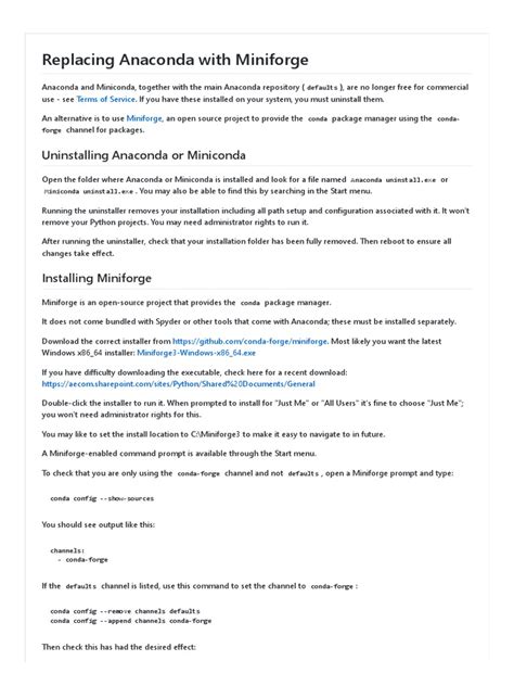 Installing Miniforge Pdf Intellectual Works Computing Platforms